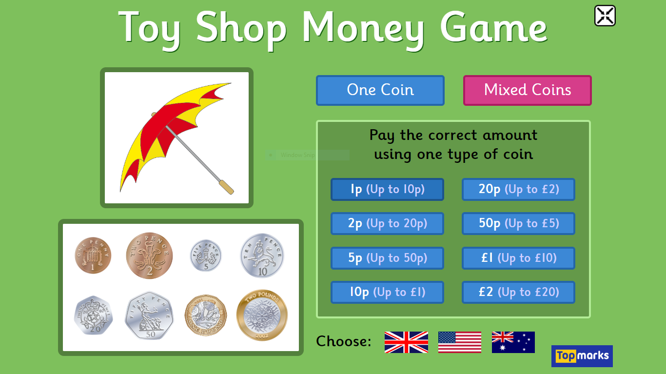 Toy Shop Money - Content - ClassConnect